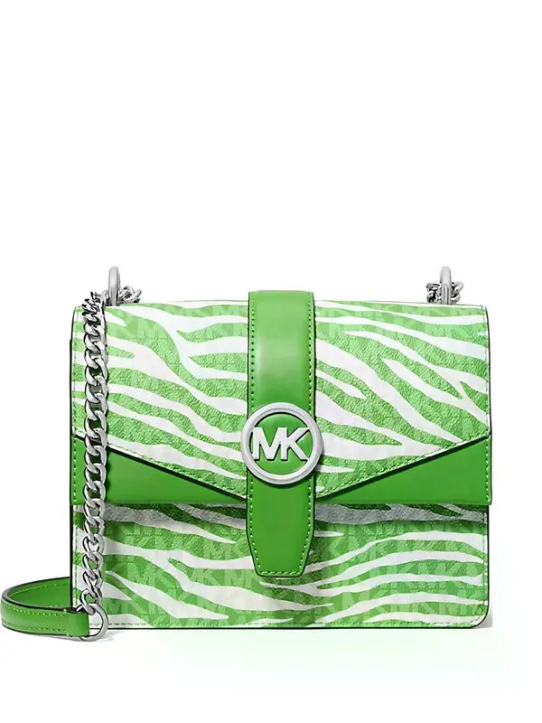 Michael Kors Small Zebra Flap Shoulder Bag - Green