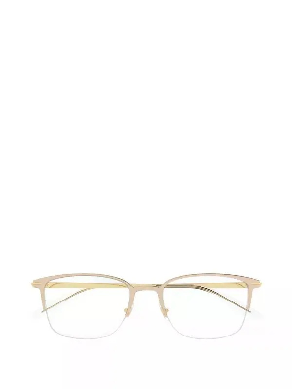 Montblanc Square-frame Half-rim Eyeglasses - Gold