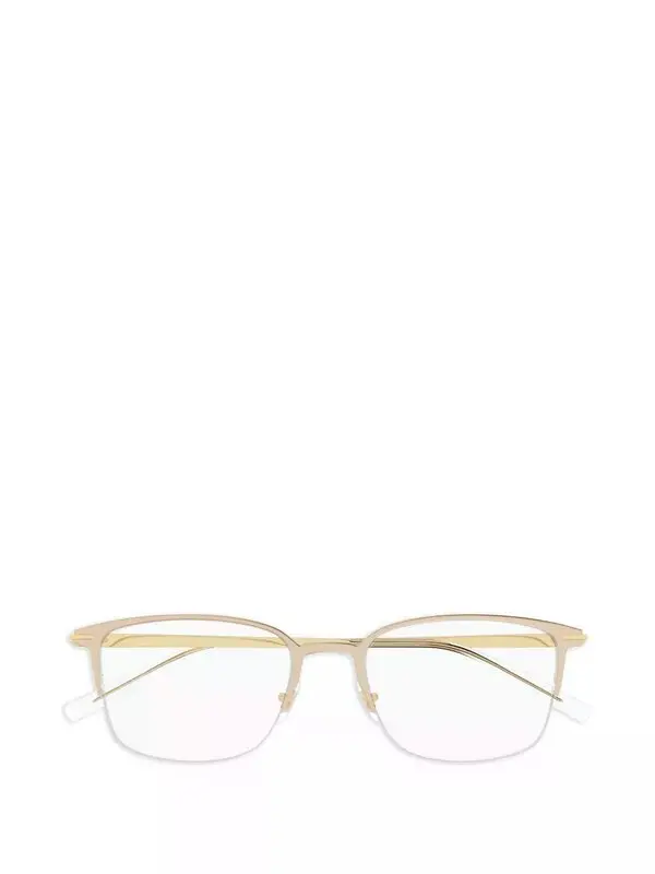 Montblanc Square-frame Half-rim Eyeglasses - Gold
