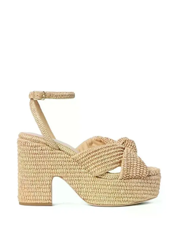 LOEFFLER RANDALL Liza Knotted Wedge Sandals - Neutrals