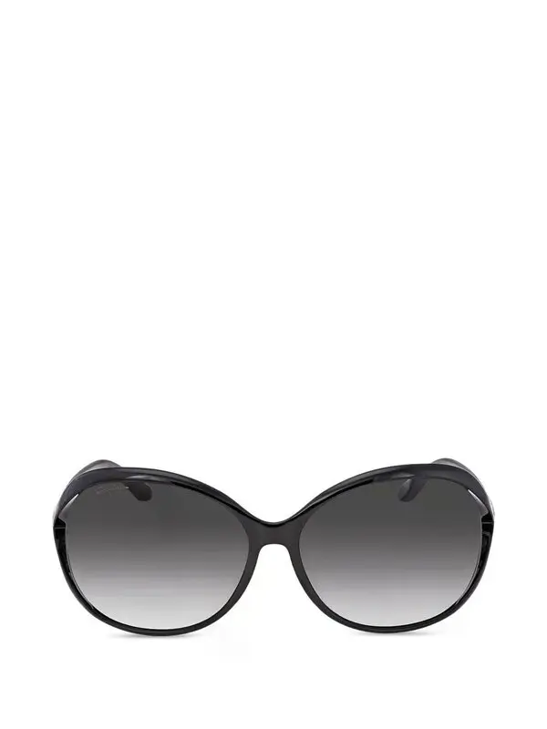 FERRAGAMO Oval Full-rim Sunglasses - Black