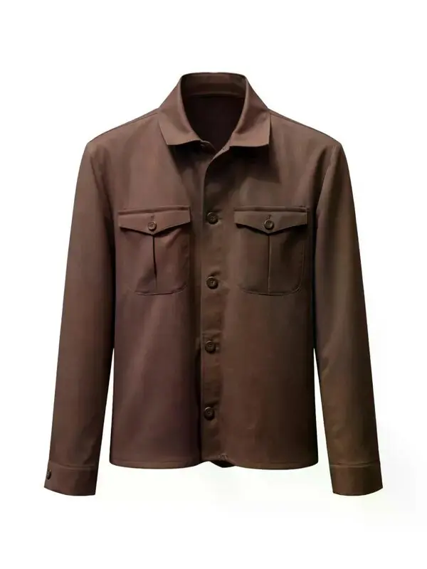 FRANZESE COLLECTION Chest-pockets Button-down Jacket - Brown
