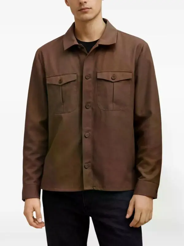 FRANZESE COLLECTION Chest-pockets Button-down Jacket - Brown
