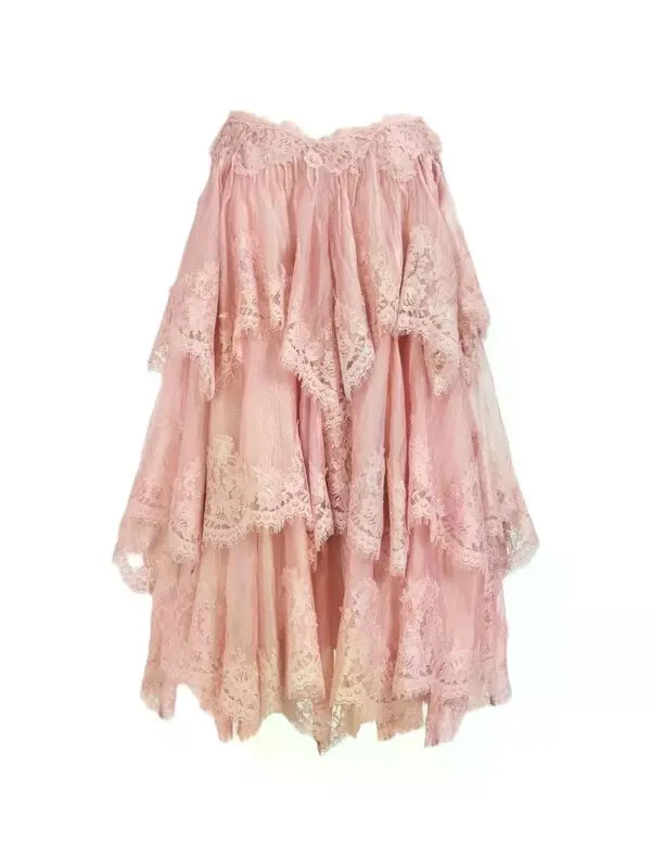 Aje Ophelia Layered Lace-trimmed Dress - Pink