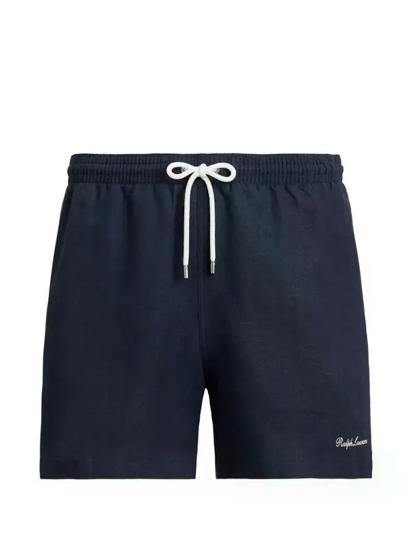 Ralph Lauren Purple Label Amalfi Linen Swim Shorts - Blue