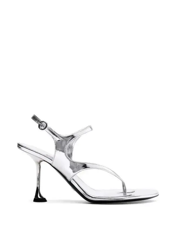 Proenza Schouler Leather Heeled Sandals - Silver