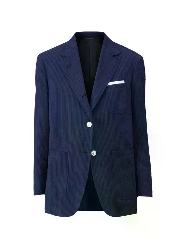 Thom Browne Textured Single-breasted Blazer - Blue