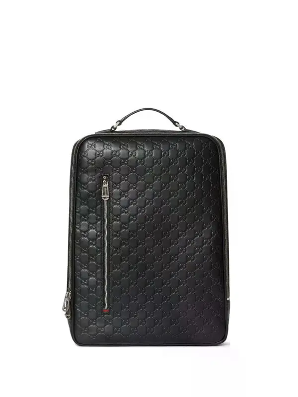 Gucci Gg Emblem Backpack - Black