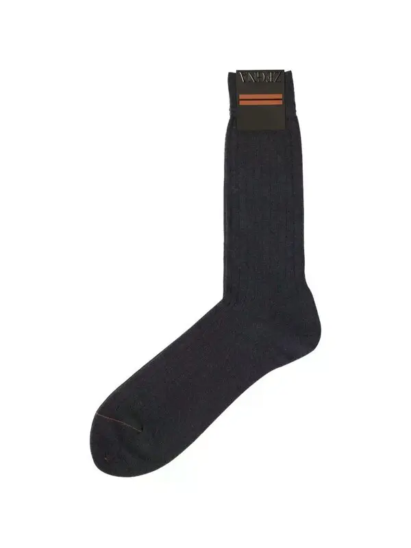 Zegna Ribbed Seam Socks - Grey