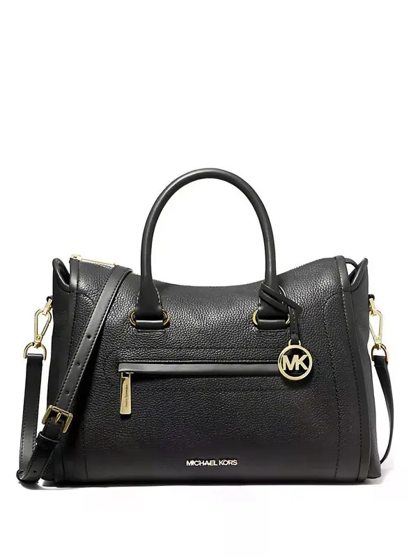 Michael Kors Carine Large Leather Satchel - Black