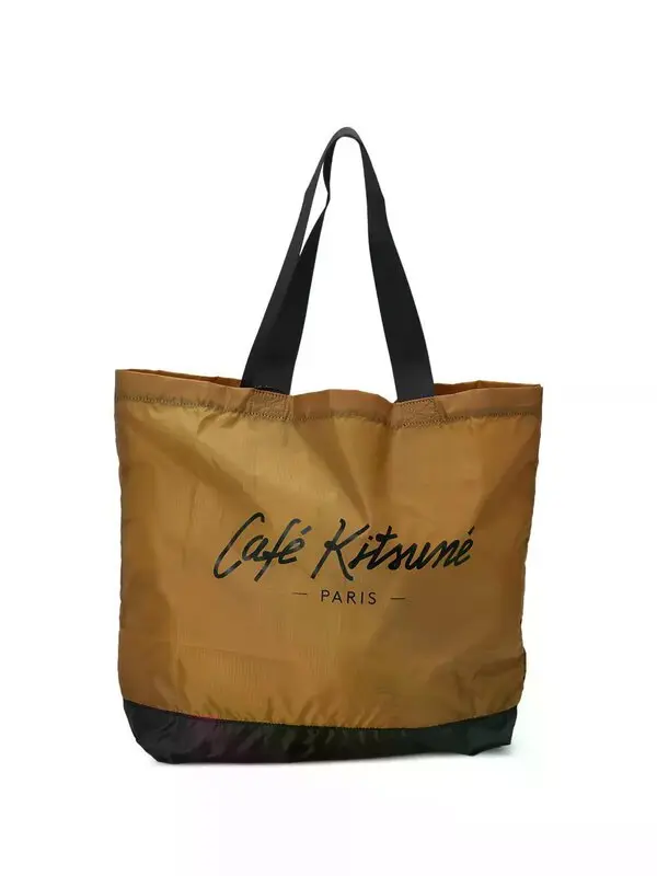 CAFÉ KITSUNÉ Logo-print Tote Bag - Brown