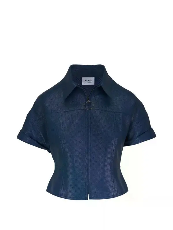 Akris Leather Jacket - Blue
