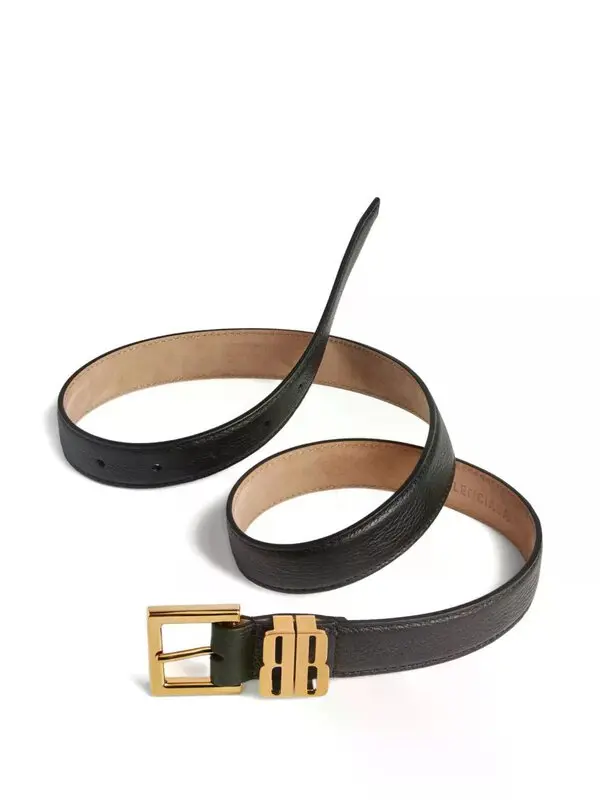 Balenciaga Bb Editor Leather Belt - Black