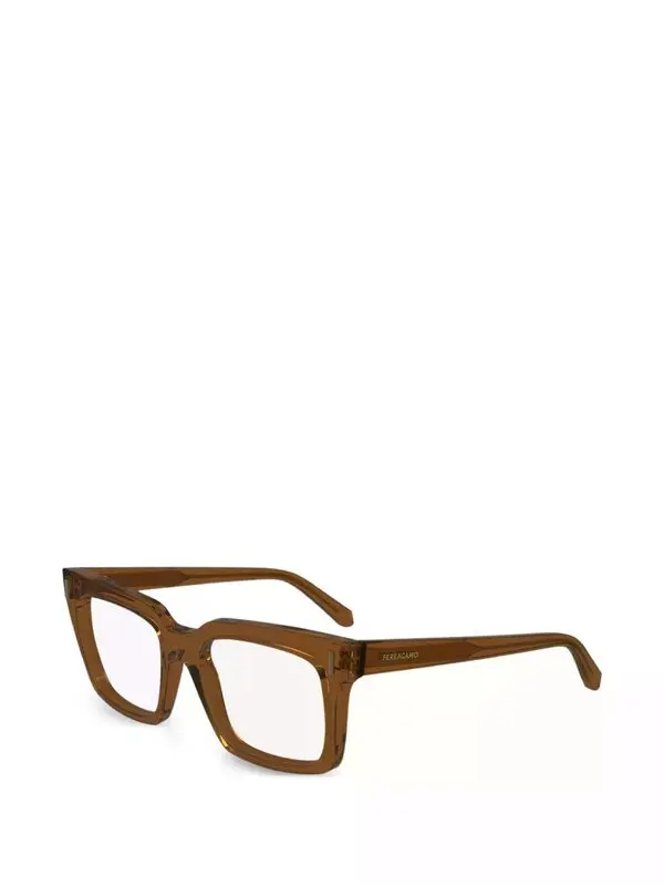 FERRAGAMO Square Full-rim Eyeglasses - Brown