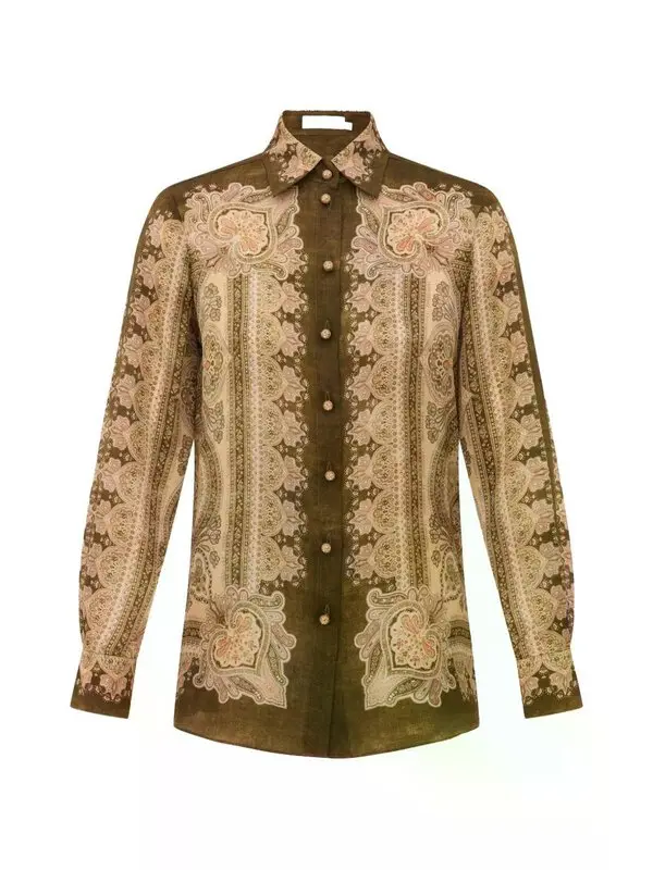 Zimmermann Luna Paisley Shirt - Green