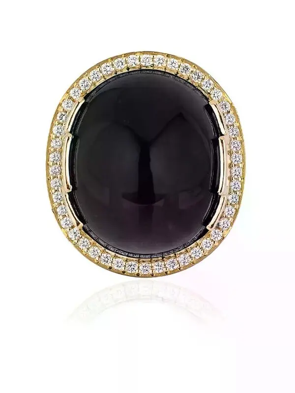 Goshwara Rock N Roll Onyx And Diamond Ring - Gold