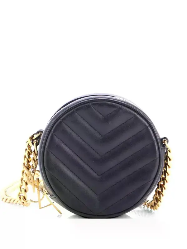 Saint Laurent Classic Monogram Round Bubble Bag Quilted Leather Small Crossbody Bag - Black