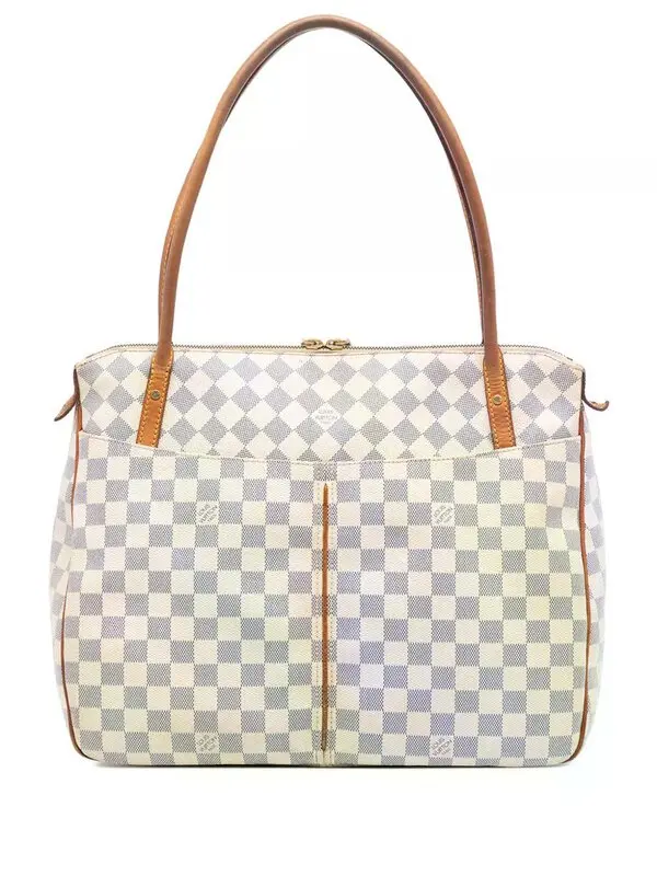 LOUIS VUITTON 2011 Damier Azur Figheri Gm Shoulder Bag - White