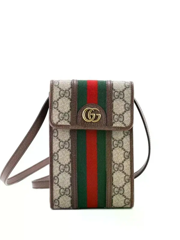 Gucci Ophidia Gg Coated Canvas Mini Crossbody Bag - Brown