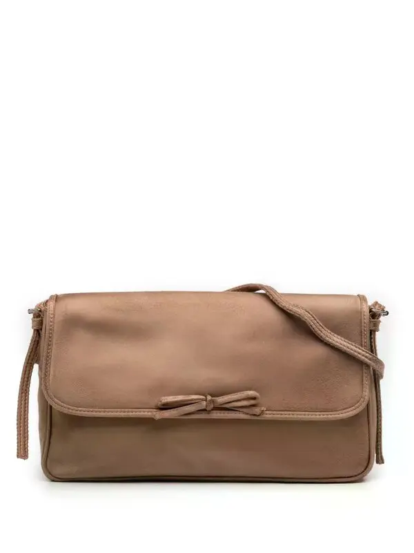 Balenciaga 2011 Distressed Satin Pochette Shoulder Bag - Brown