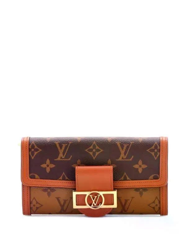 LOUIS VUITTON Sarah Dauphine Wallet Reverse Monogram Canvas Small Wallets - Brown