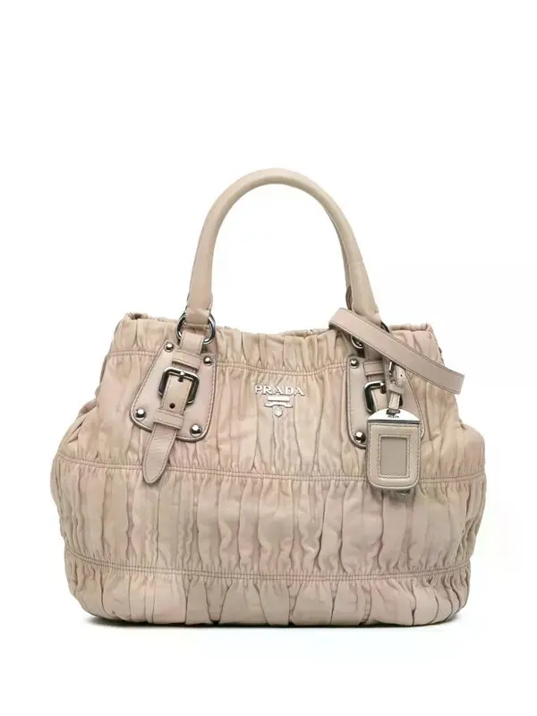 Prada 2000-2025 Nappa Gaufre Satchel - Brown