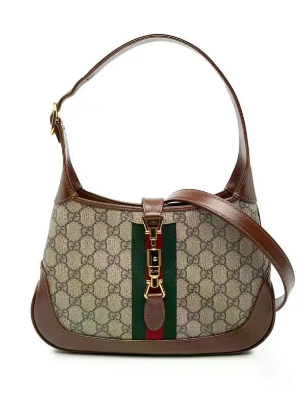Gucci Gg Supreme Web Jackie 1961 Crossbody Bag - Neutrals