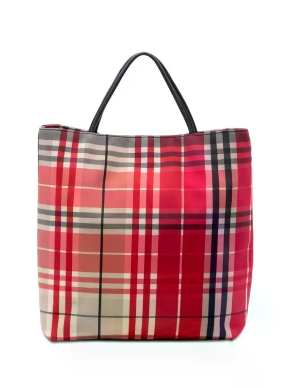 Burberry House Check Canvas Tote Bag - Red