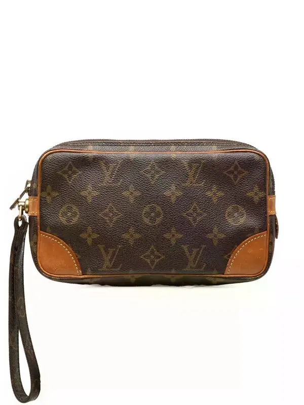 LOUIS VUITTON 1990 Monogram Marly Dragonne Pm Clutch - Brown