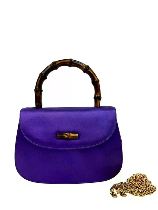Gucci 20th Century Mini Bamboo Satchel - Purple