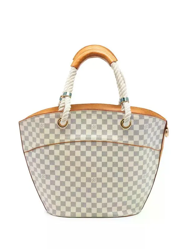 LOUIS VUITTON 2006 Damier Azur Pampelonne Pm Tote Bag - White