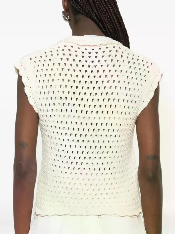 FORTE_FORTE Bead-appliqué Crochet Top