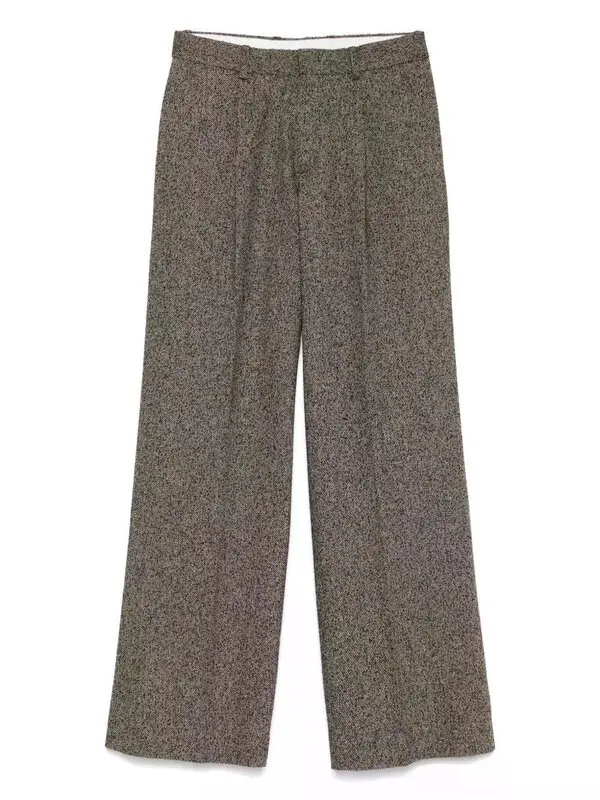 Sandro Pleat Detailed Trousers - Brown