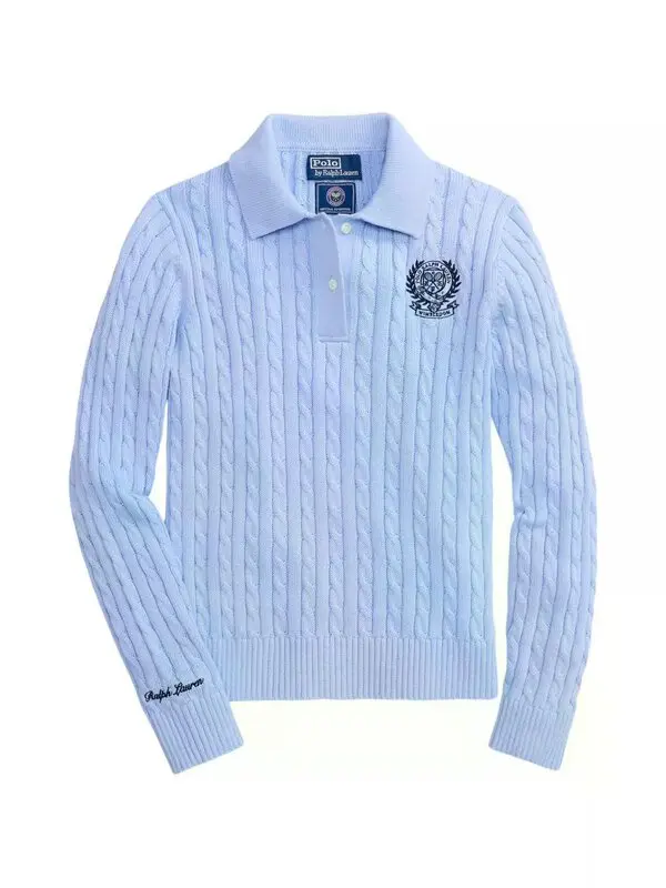Polo Ralph Lauren Cable Knit Polo Sweater - Blue