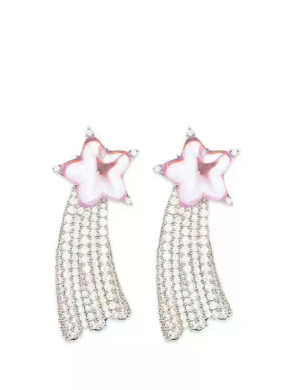 YVMIN Star Embellished Drop Earrings - Silver