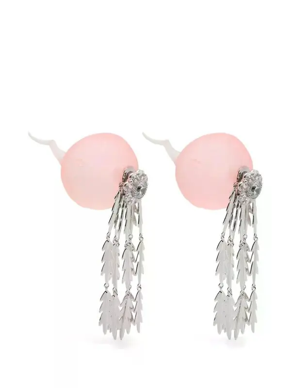 YVMIN Floral Drop Earrings - Silver