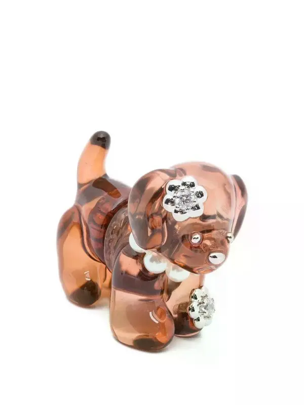YVMIN Dog-shape Embellished Earrings - Brown