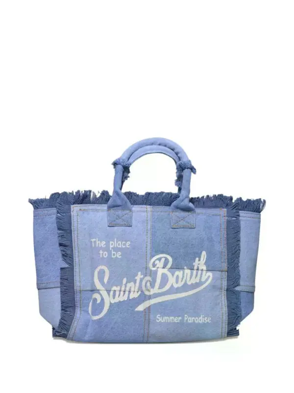 MC2 SAINT BARTH Colette Fringed Tote Bag - Blue