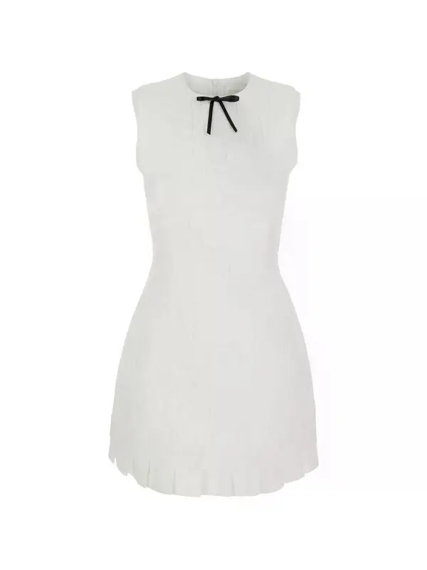 SHUSHU/TONG Tie-detail Pleated Mini Dress - White
