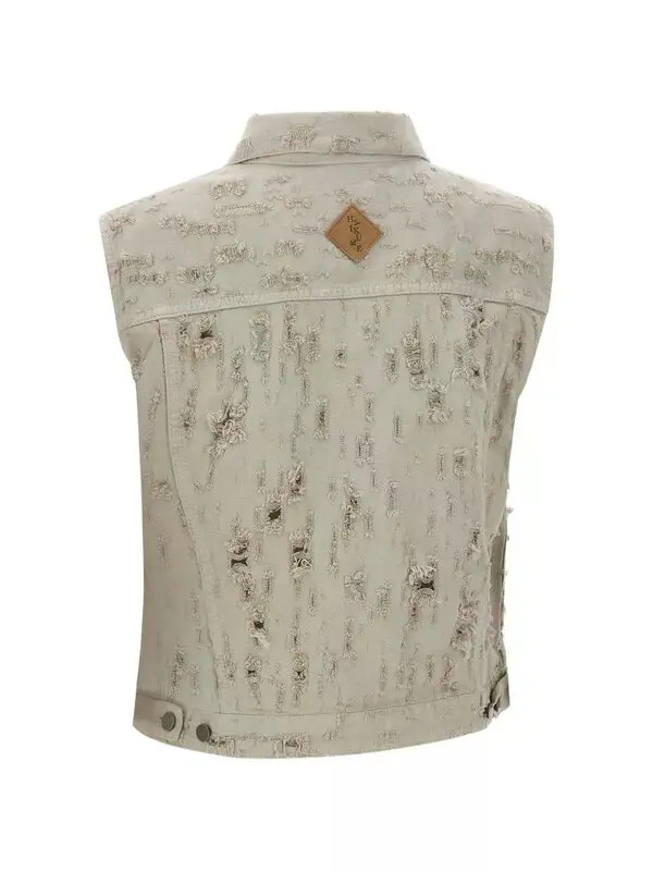 HAIKURE Ryder Bull Destroy Denim Gilet - Grey