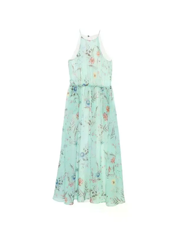 Eleventy Floral Print Dress - Blue