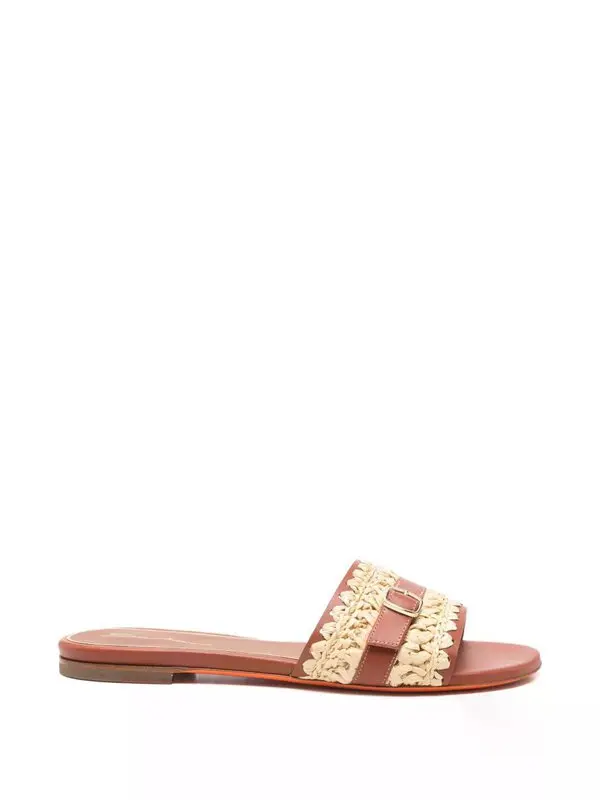 Santoni Open-toe Flat Sandals - Brown