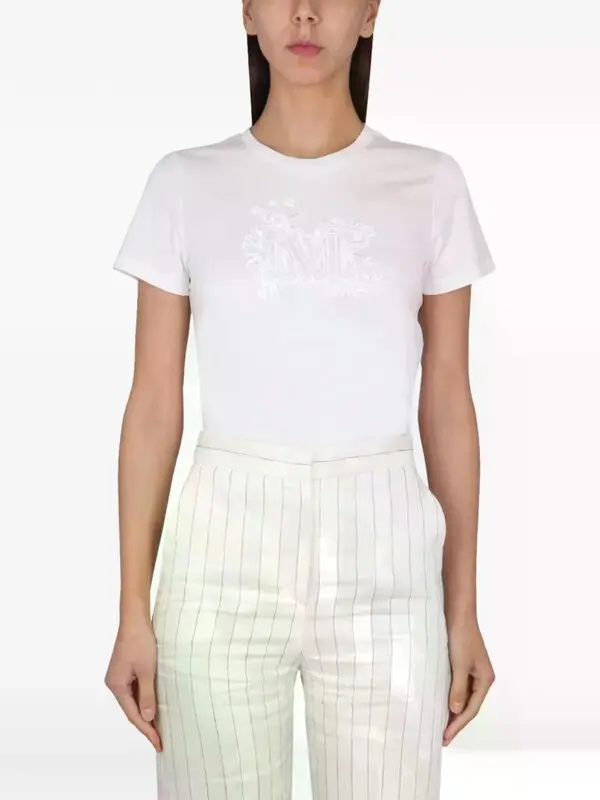 Max Mara Logo-embroidered T-shirt - White