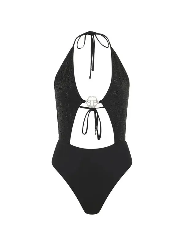 Philipp Plein Logo Detail Swimsuit - Black