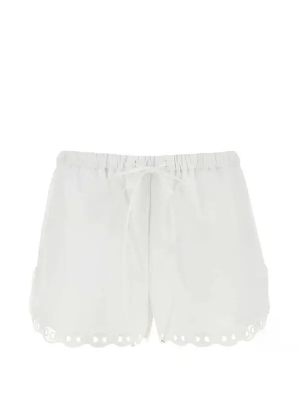 Gucci Embroidered Cotton Poplin Shorts - Neutrals