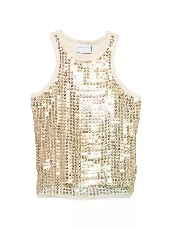 ISABELLE BLANCHE Sequin-embellishment Tank Top - Gold