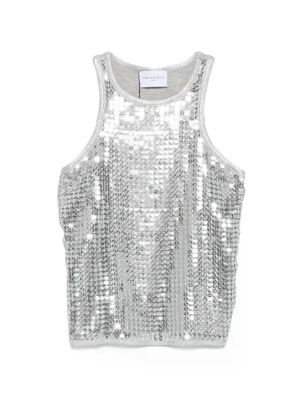 ISABELLE BLANCHE Sequin-embellished Tank Top - Silver