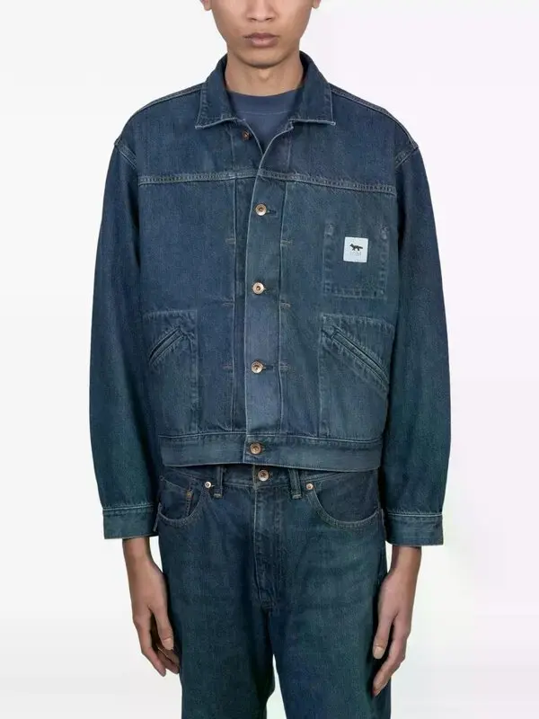 Maison Kitsuné X Kuro Selvedge Denim Jacket - Blue