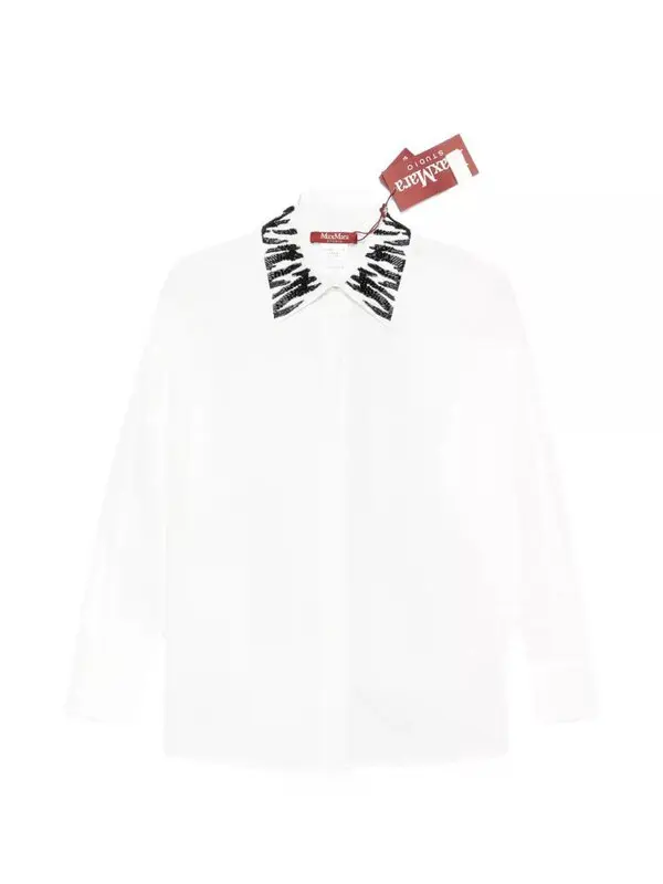 Max Mara Embellished-collar Shirt - White