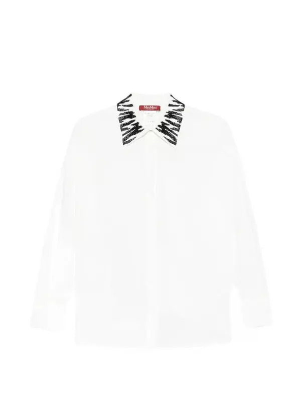 Max Mara Embellished-collar Shirt - White